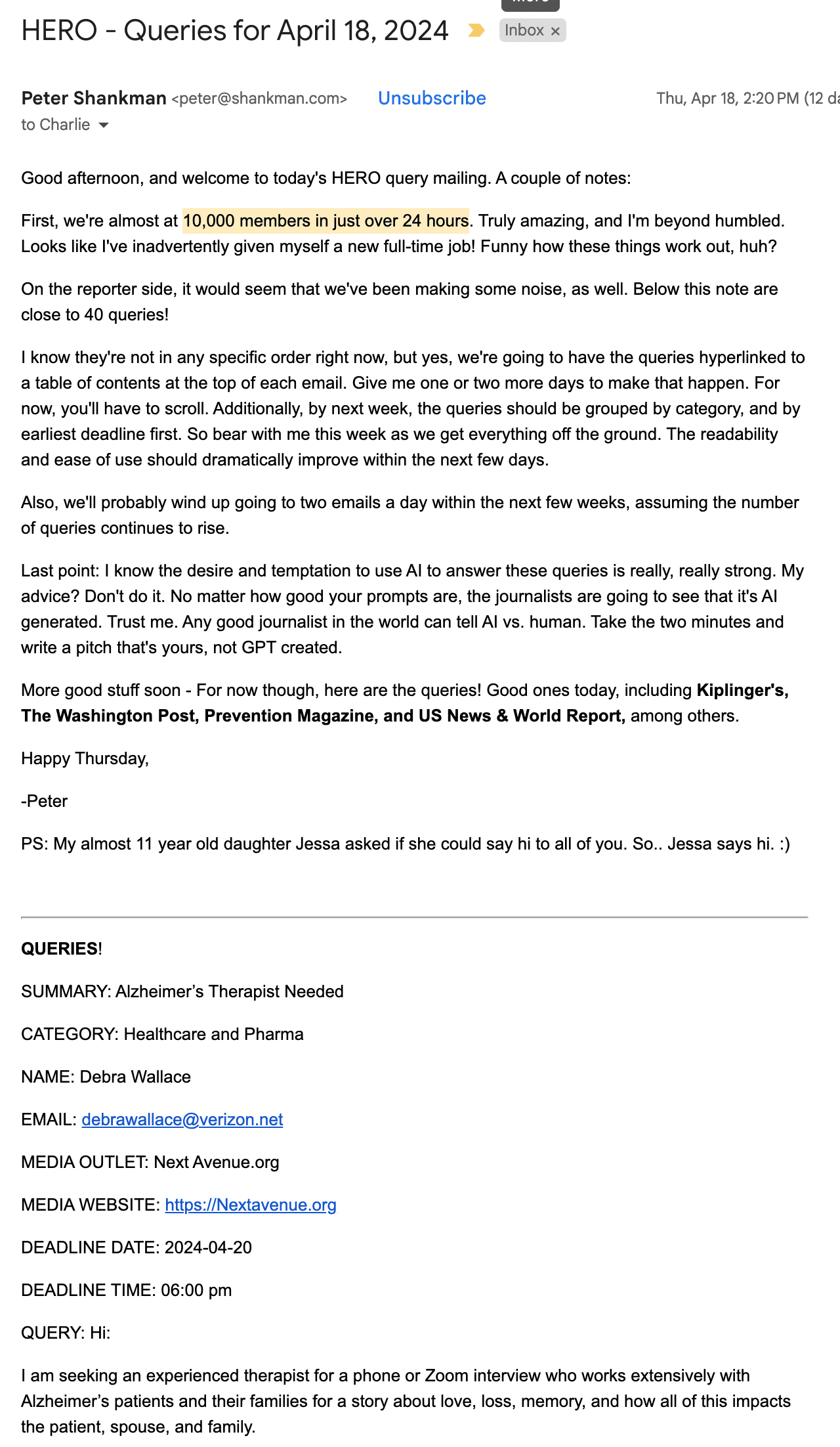 Goodbye HARO, Hello SOS (HERO) Queries - PitchResponse